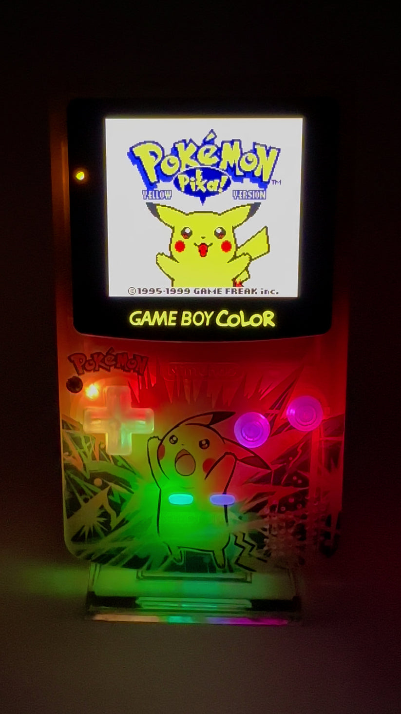 Pikachu Game Boy Color with OLED Touch Screen & Button LEDs – GameBoyMart